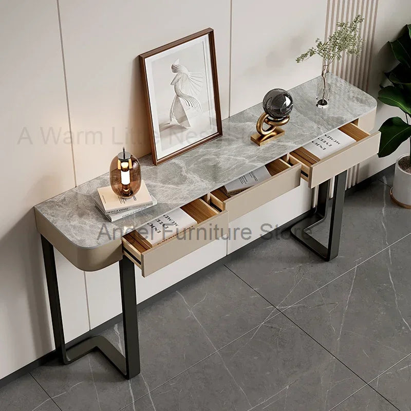 Slate Porch Side Table With Drawer – Brass&Basin